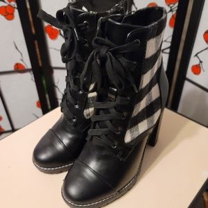 BCB GENERATION | Shoes | Bcb Generation Ladies Black Ivory Plaid Boots ...